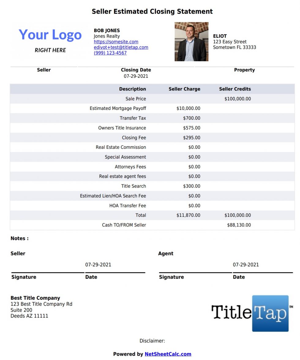 How To Generate A PDF From My Net Sheet Or Refinance Calculator Seller Net Sheet Branded 
