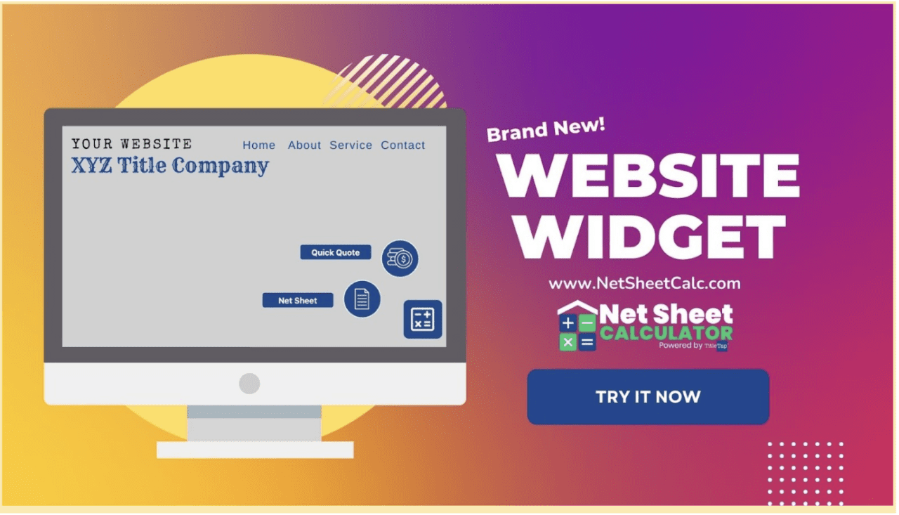 Website Widget for Net Sheet Calculator Just Released - Seller Net ...
